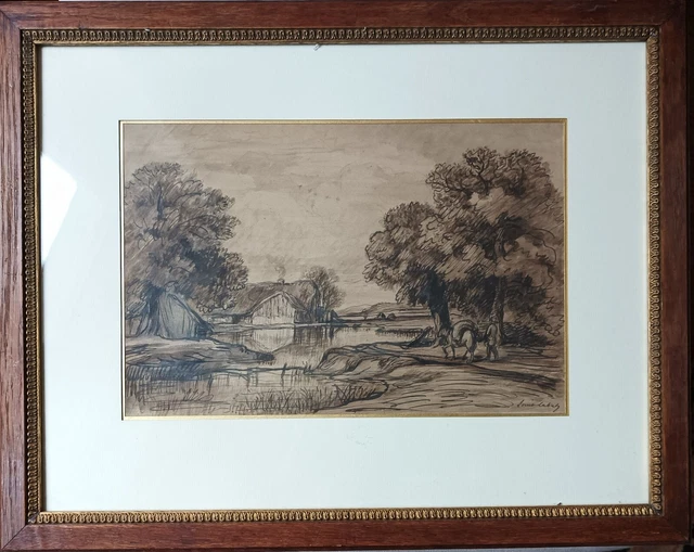 DESSIN ANCIEN DE Louis Cabat (1812-1893) - Scène champêtre EUR 49,00 ...