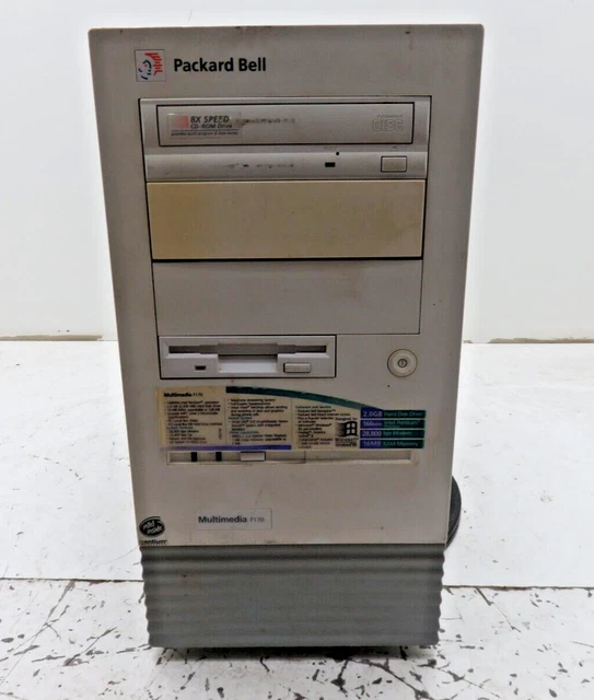 VINTAGE PACKARD BELL Multimedia F170 166 MHz Pentium 16MB No HDD - READ ...