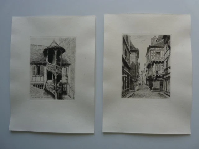 ANCIENNE GRAVURE EAU Forte Robin Chalon sur Saône (12084) EUR 29,00 ...