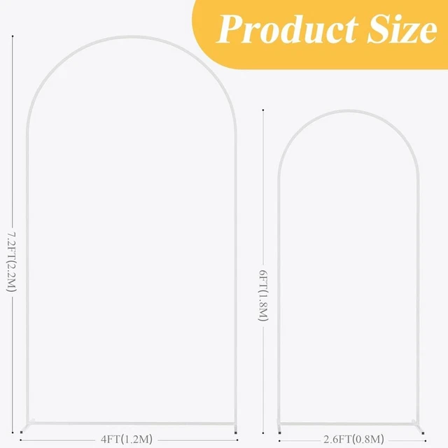 METAL ARCH BACKDROP Stand White Wedding Backdrop Stand Set of 2 (7.2FT ...