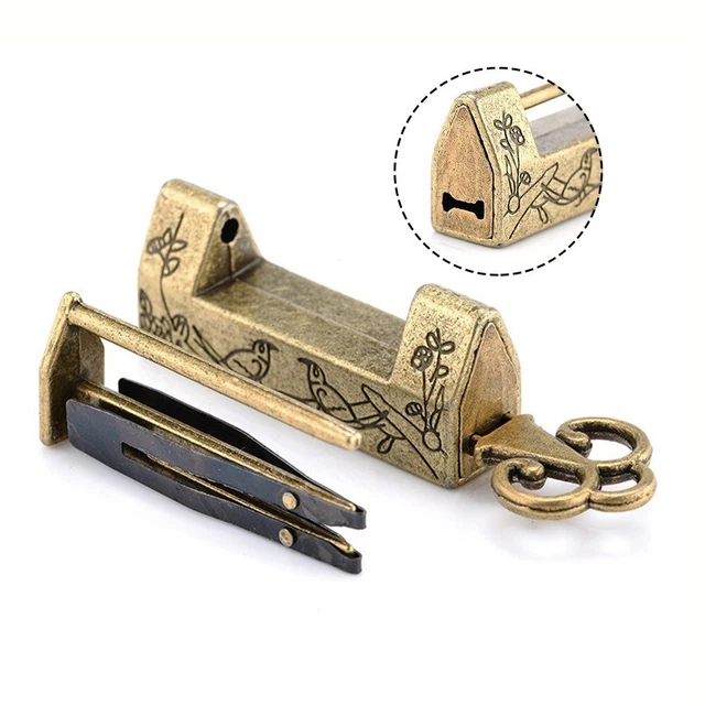 ÉLÉGANT CADENAS À clés rétro pour boîte en bois tiroir à valise style chi EUR 7,61 - PicClick FR