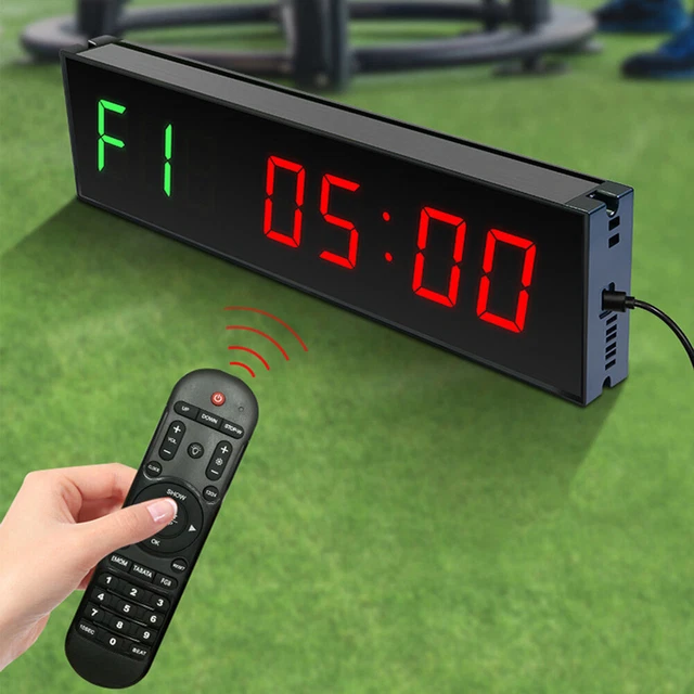 LED INTERVAL TIMER Wall Mounted Digital Countdown Clock for Competition ...