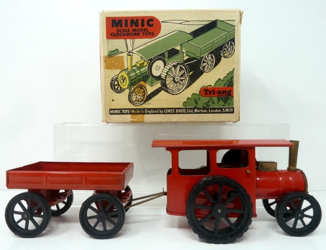 VINTAGE TRIANG MINIC 44M Clockwork Traction Engine & Trailer £208.71 ...