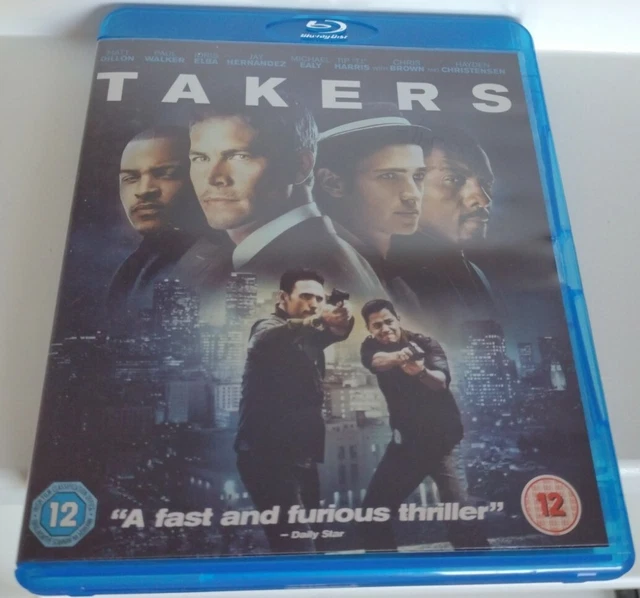 TAKERS BLU-RAY MATT Dillon Paul Walker Idris Elba Hayden Christensen ...
