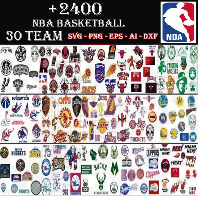 NBA BASKETBALL 30 Teams SVG Bundle for Cricut,NBA Logo.SVG cut files $4 ...