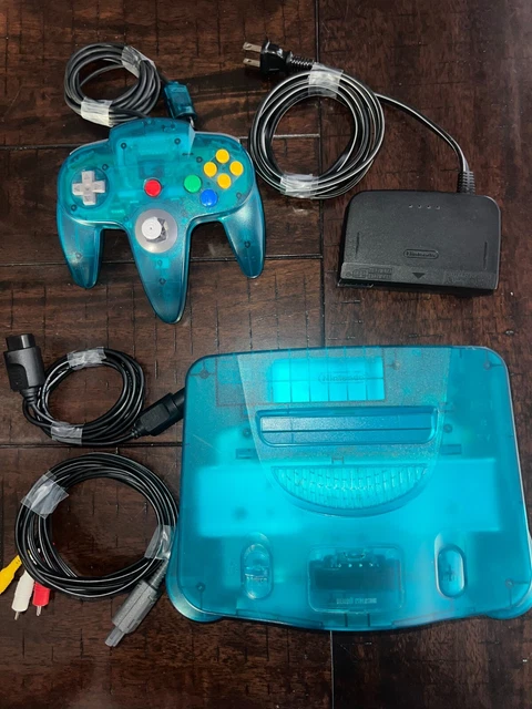 NINTENDO 64 FUNTASTIC Ice Blue N64 Console OEM with Original Controller ...