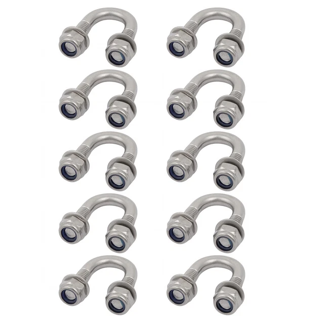 10PZ TORNILLO U Rosca M6 Acero inox 304 Redondo Doble Para Tubo 12mm ...