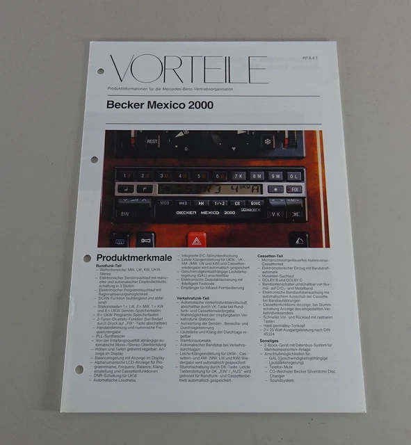INFORMAZIONI PRODOTTO &&VANTAGGI&& Mercedes Becker Mexico 2000 del 1990 ...