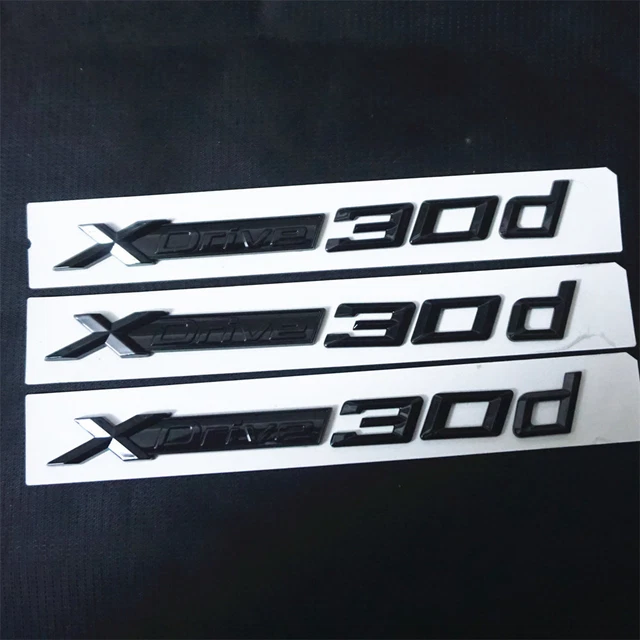 3X BLACK GLOSSY XDrive 30d Plastic Badge Emblem Decal Sticker 3D F26 ...