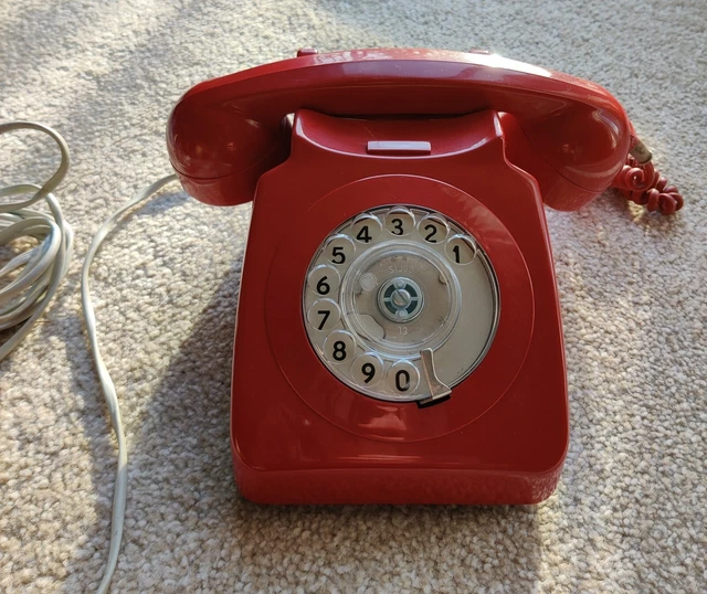 VINTAGE ROTARY DIAL gpo telephone model 8746G red 1981 retro bt £32.50 ...