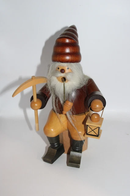 CHRISTIAN ULBRICHT RÄUCHERMANN Kantenhocker 22cm Bergmann Zwerg Seiffen ...