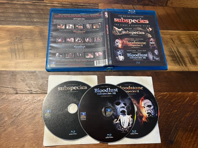 SUBSPECIES THE FIRST 3 Classic Films Blu ray*Full Moon*Part 1-3 ...
