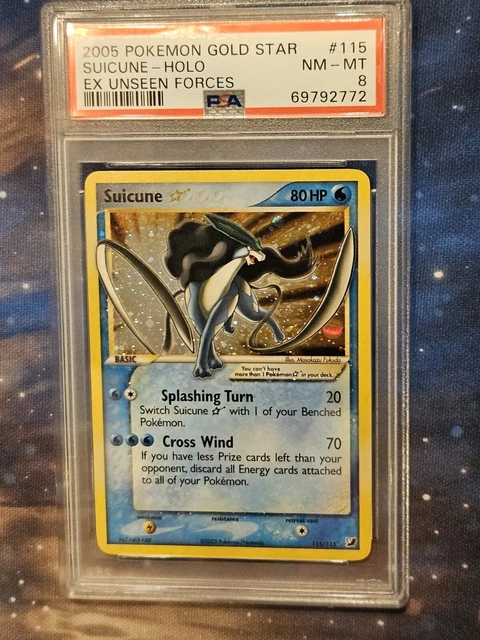 POKÉMON PSA 8 2005 EX Unseen Forces 115 Suicune Holo Gold Star Neuf dans sa boîte Nintendo EUR ...