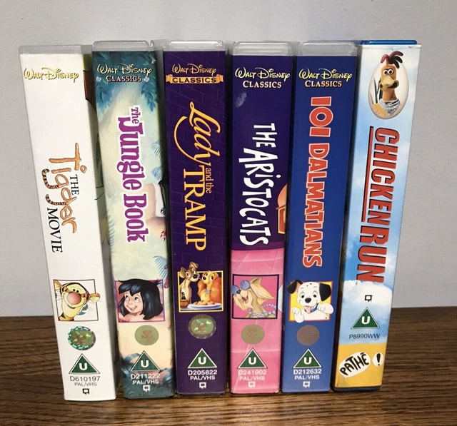 6 VHS CLASSICS 101 Dals-Lady/Tramp-Jungle Book-Aristocats-Tigger Movie-Chick Run £2.99 - PicClick UK