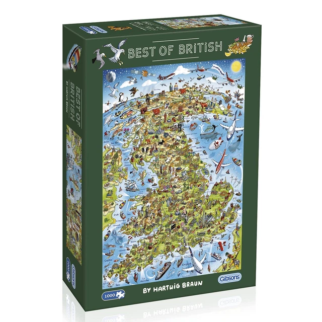 GIBSONS BEST OF British 1000 Piece Jigsaw Puzzle England UK Map Puzzle ...