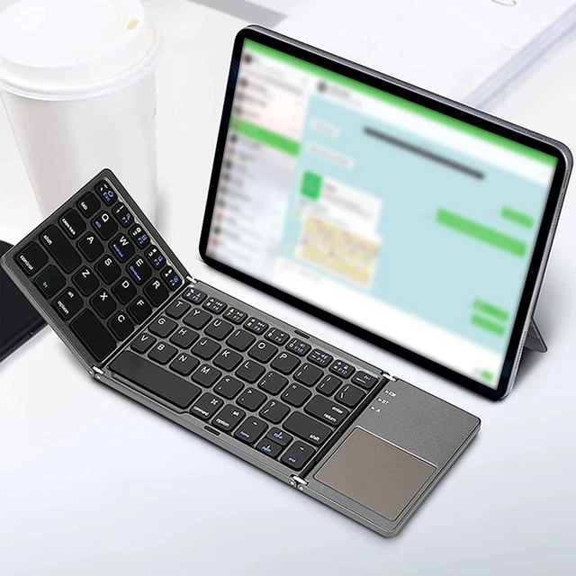 FOLDABLE KEYBOARD ERGONOMIC Typing Phone Tablet Wireless Foldable ...