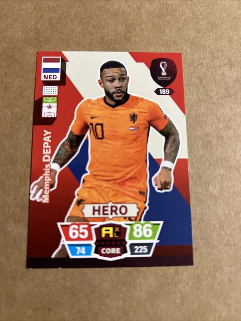 FIFA WORLD CUP qatar 2022 Memphis Depay HERO Karte # 189 Neuzustand EUR ...