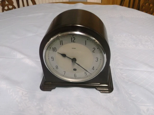 VINTAGE C1950S ENGLISH Enfield Bakelite Mantel Clock original key £50. ...
