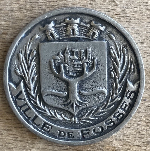 MÉDAILLE LINGOT ÉTAIN De La Fontaine 99% La Ville De Fosses 95- 38,6 ...