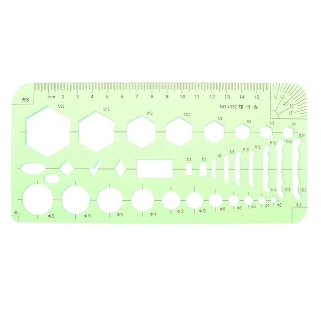 STATIONERY DRAFTING DRAWING Measuring Tool Geometric Combine Template ...
