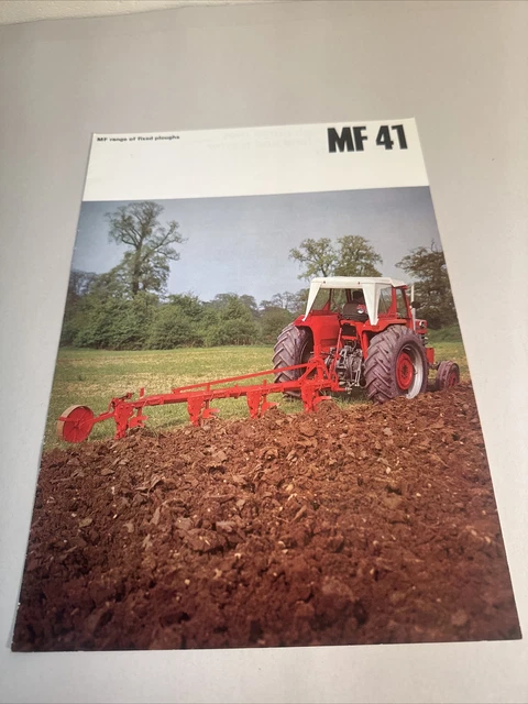 MASSEY FERGUSON TRACTOR Fixed Plough MF41 Sales Brochure Leaflet Spec Data Sheet £8.99 - PicClick UK