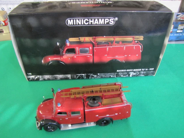 1/43 MINICHAMPS CAMION Pompier Magirus Deutz Merkur Feuerwehr Tlf 16 1959 1:43 EUR 9,90 ...