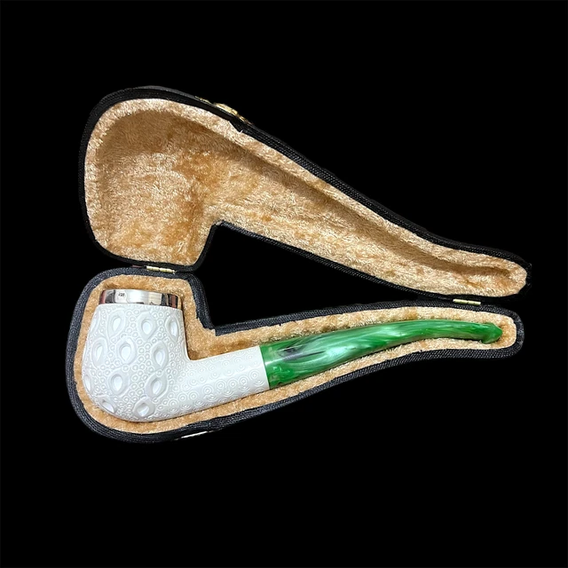 PIPE À TABAC en écume de mer Block en argent 925 avec étui MD-363 EUR ...