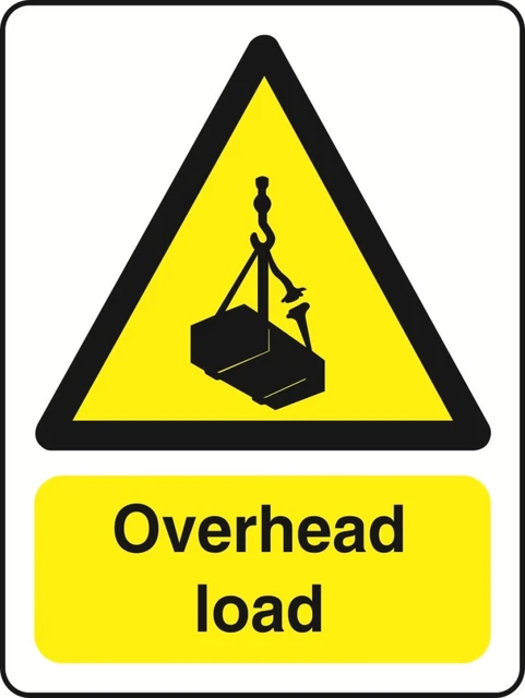 OVERHEAD LOAD HEALTH And Safety Warning Sticker Latex Printed WARN267 £ ...