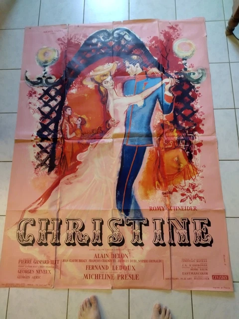ANCIENNE AFFICHE DE Cinéma " Christine " 1958 Avec Alain Delon Et Romy Schneider EUR 100,00 ...