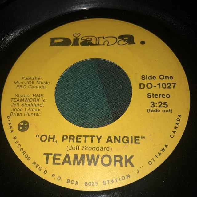 TEAMWORK VINYL , oh pretty angie / diana records 45rpm vinyl single $7. ...