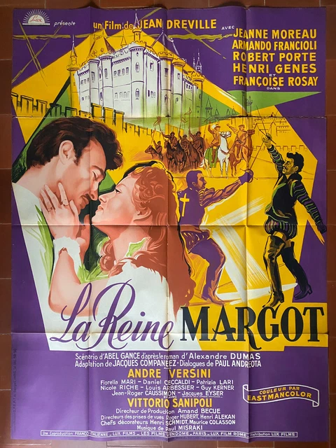 AFFICHE LA REINE MARGOT Jean DEVILLE Jeanne MOREAU Armando FRANCIOLI 120x160cm EUR 30,00 ...