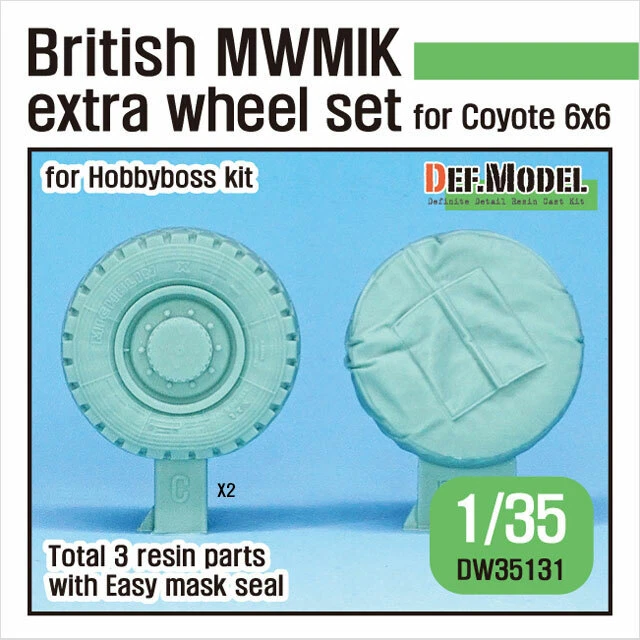 DEF 1/35 BRITISH MWMIK 6X6 Coyote Extra Sagged Wheel set for HobbyBoss ...