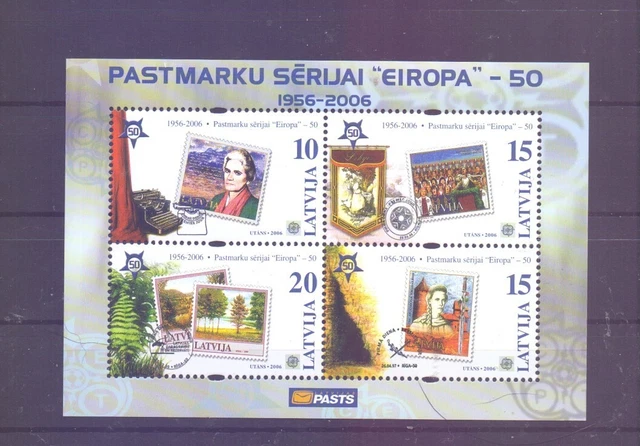 BRIEFMARKEN LETTLAND, BLOCK 50 Jahre Europamarken, CEPT, postfrisch ...
