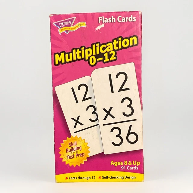 MULTIPLICATION FLASH CARDS 0-12 ELEMENTARY SCHOOL SELF CHECKING MATH ...