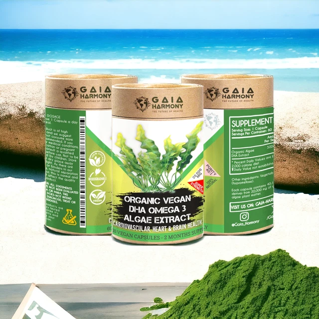 ORGANIC VEGAN OMEGA 3 | 20,000mg Capsules Algae Clean Plant Based ...