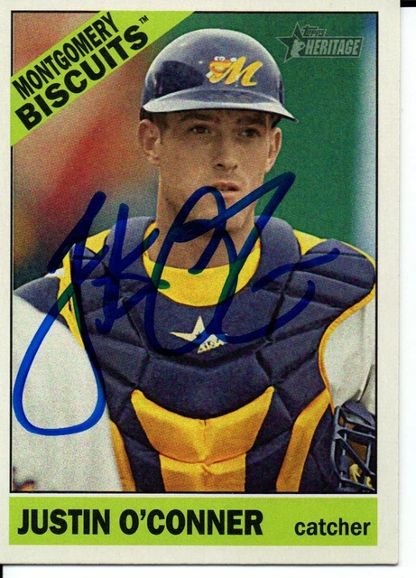 CARTE SIGNÉE DÉDICACÉE Justin O'Conner Montgomery Biscuits 2015 Topps Heritage EUR 4,40 ...