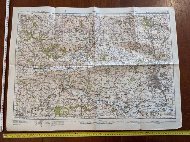 ORIGINAL WW2 BRITISH Army OS Map of Great Britain - Debry £17.49 ...
