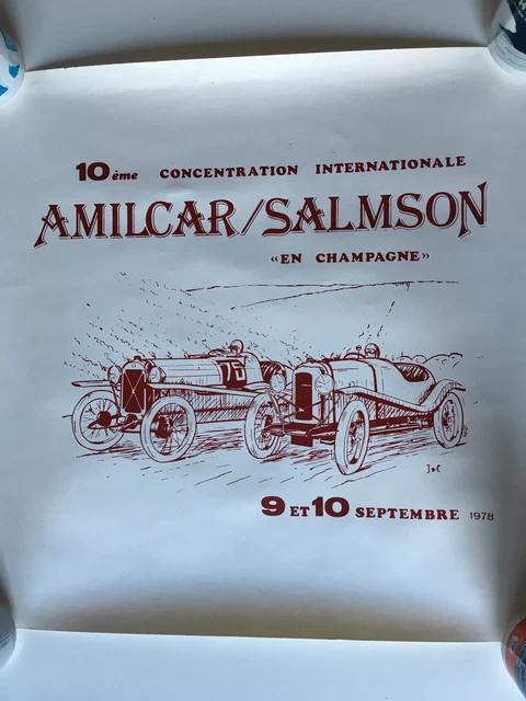 1978 AMILCAR AND SALMSON CONCENTRATION Poster - Vintage Racing Cars $40 ...