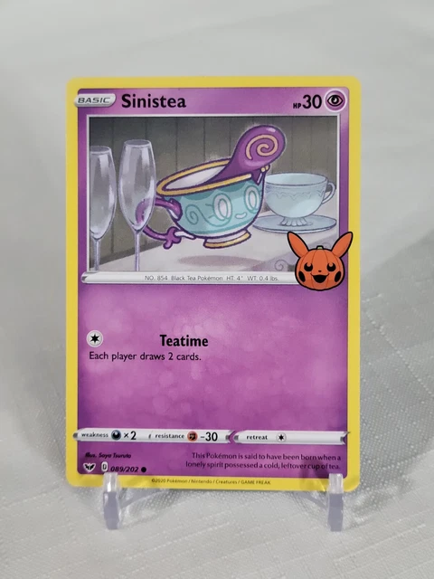 POKÉMON JCC Sinistea 089/202 Trick or Trade timbre d'Halloween 2023 ️ ...