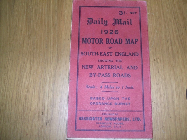 DAILY MAIL ROAD Map of London & South East 1926 Original Vintage VGC £4 ...