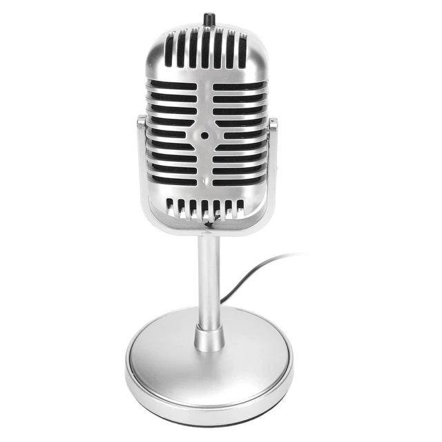 CLASSIC RETRO DYNAMIC Vocal Microphone Vintage Desktop Mic Adjustable ...