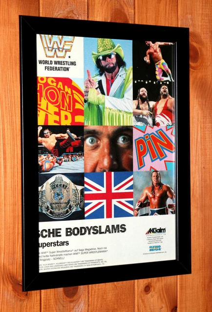 WWF SUPER WRESTLEMANIA SNES Sega Genesis Vintage Mini Promo Poster / Ad ...