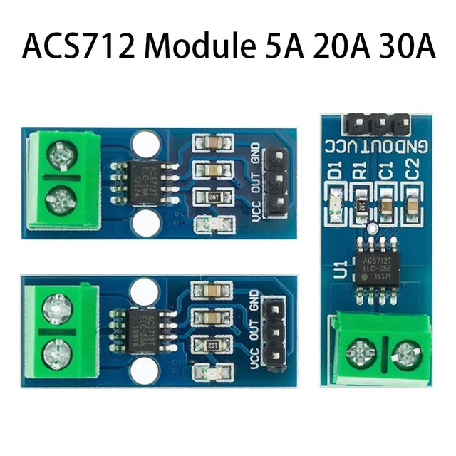ELECTRONIC COMPONENTS HALL Current Sensor ACS712 Module 5A 20A 30A for ...