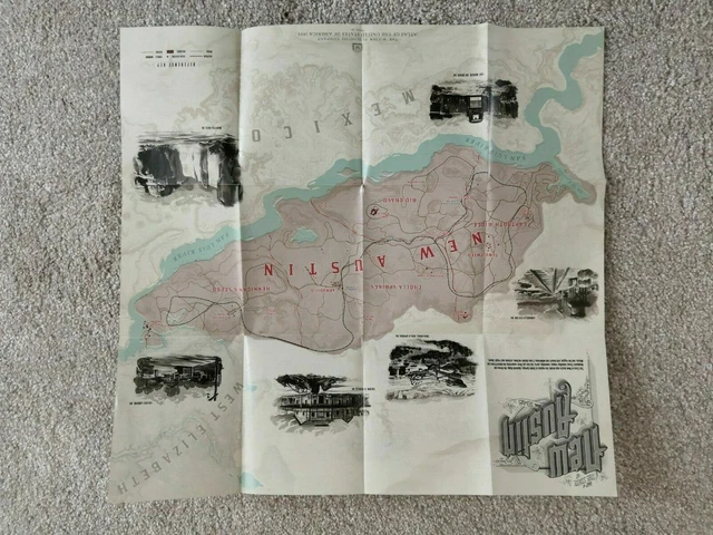 [MAP] RED DEAD Redemption 2 Map Of New Hanover & New Austin PS4 £3.00 ...