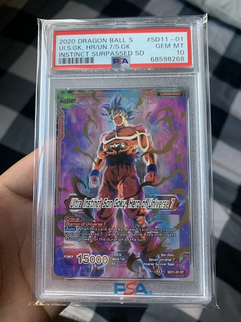 DRAGON BALL SUPER card UI Goku, Hero of Universe 7 SD11-01 PSA 10 Gem ...