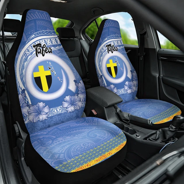 FIJI DAY CAR Seat Cover Tapa Pattern And Hibiscus Flower Lt03 $59.88 ...