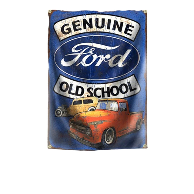 FORD FLAGGE FAHNE Banner Truck Hot Rod Garage USA Deko Emblem Schild ...