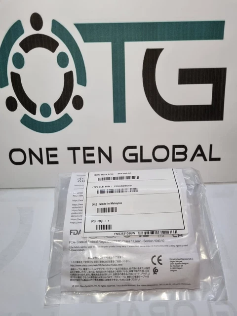 CISCO SFP-10G-SR ETHERNET Transceiver Module (Green hologram) £40.00 ...