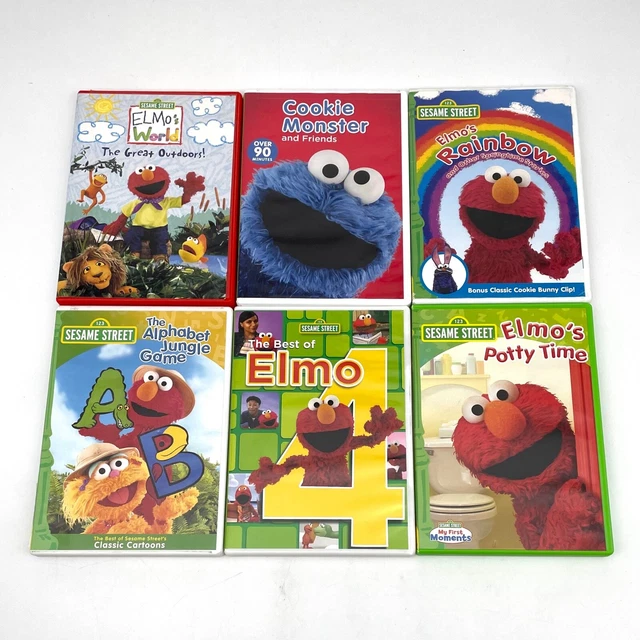 LOT OF 6 Sesame Street Elmo DVDs Elmo’s World Cookie Monster Potty Time ...