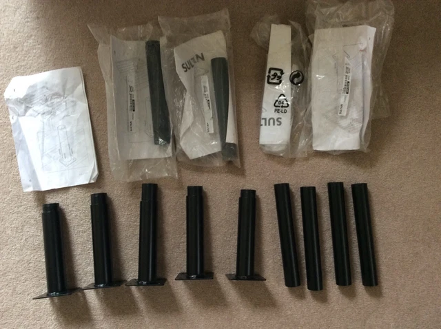 IKEA SULTAN SUPPORTING legs for Ikea Bed, black, x 7 Adjustable Height ...